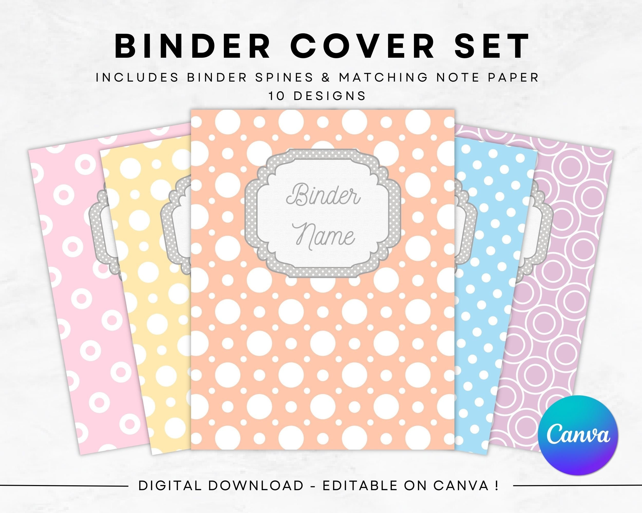 Editable Binder Cover Set With Note Paper | Teacher & Student Resource ...