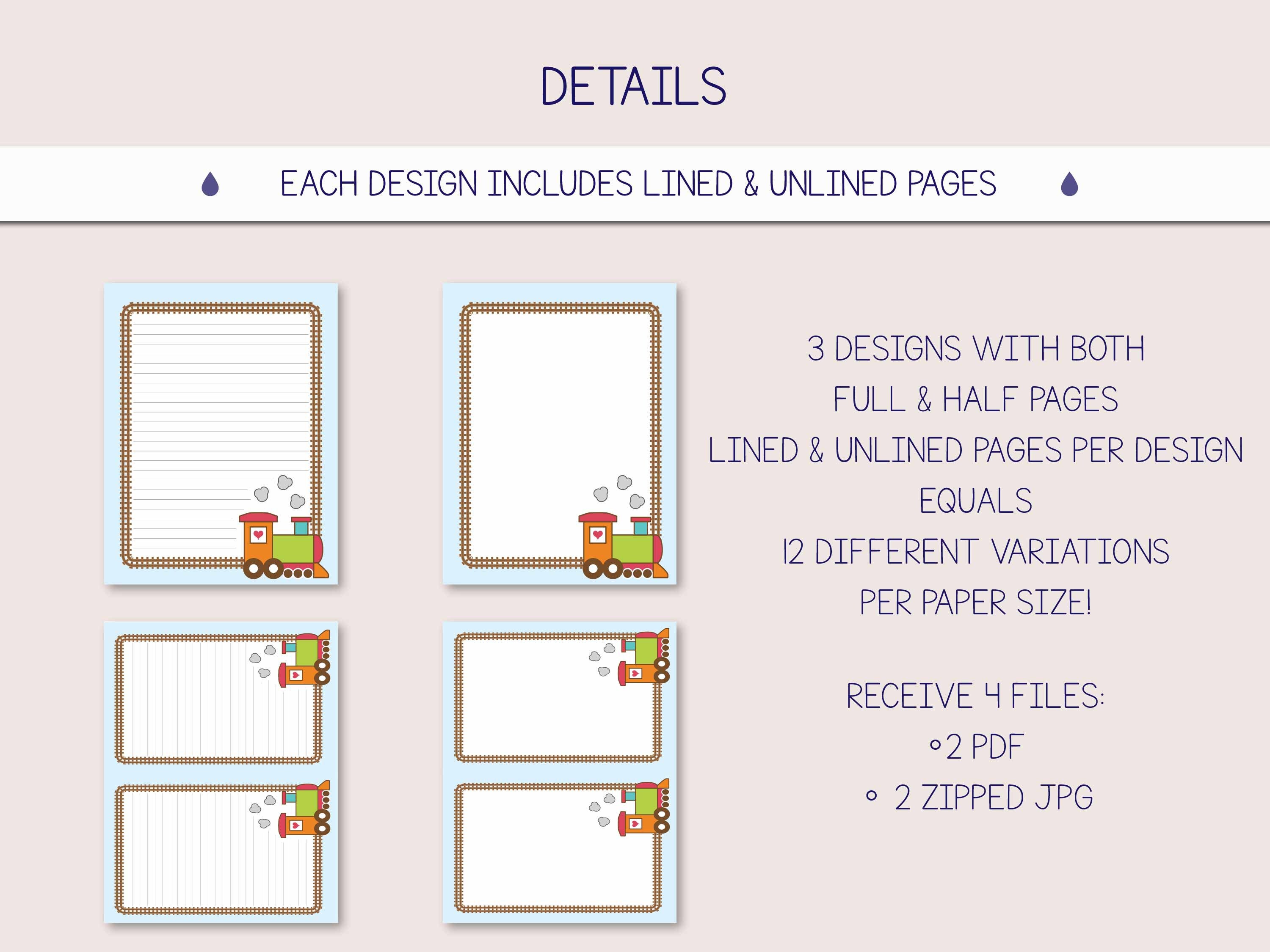 Choo Choo Train Printable Stationery | Writing Paper for Instant ...