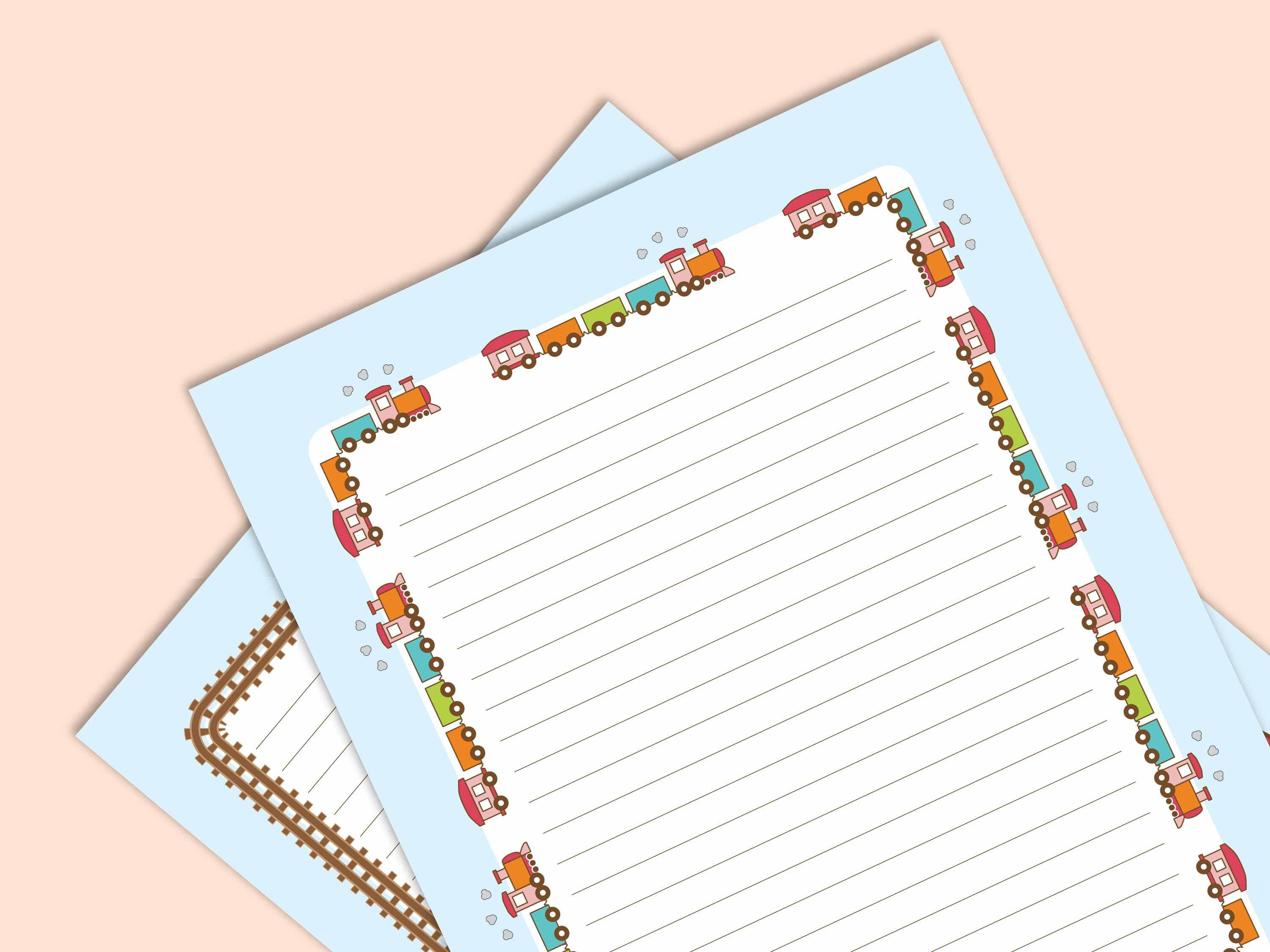 Choo Choo Train Printable Stationery | Writing Paper for Instant ...