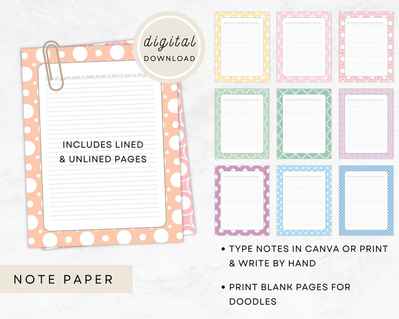 Editable Binder Cover Set With Note Paper | Teacher & Student Resource ...