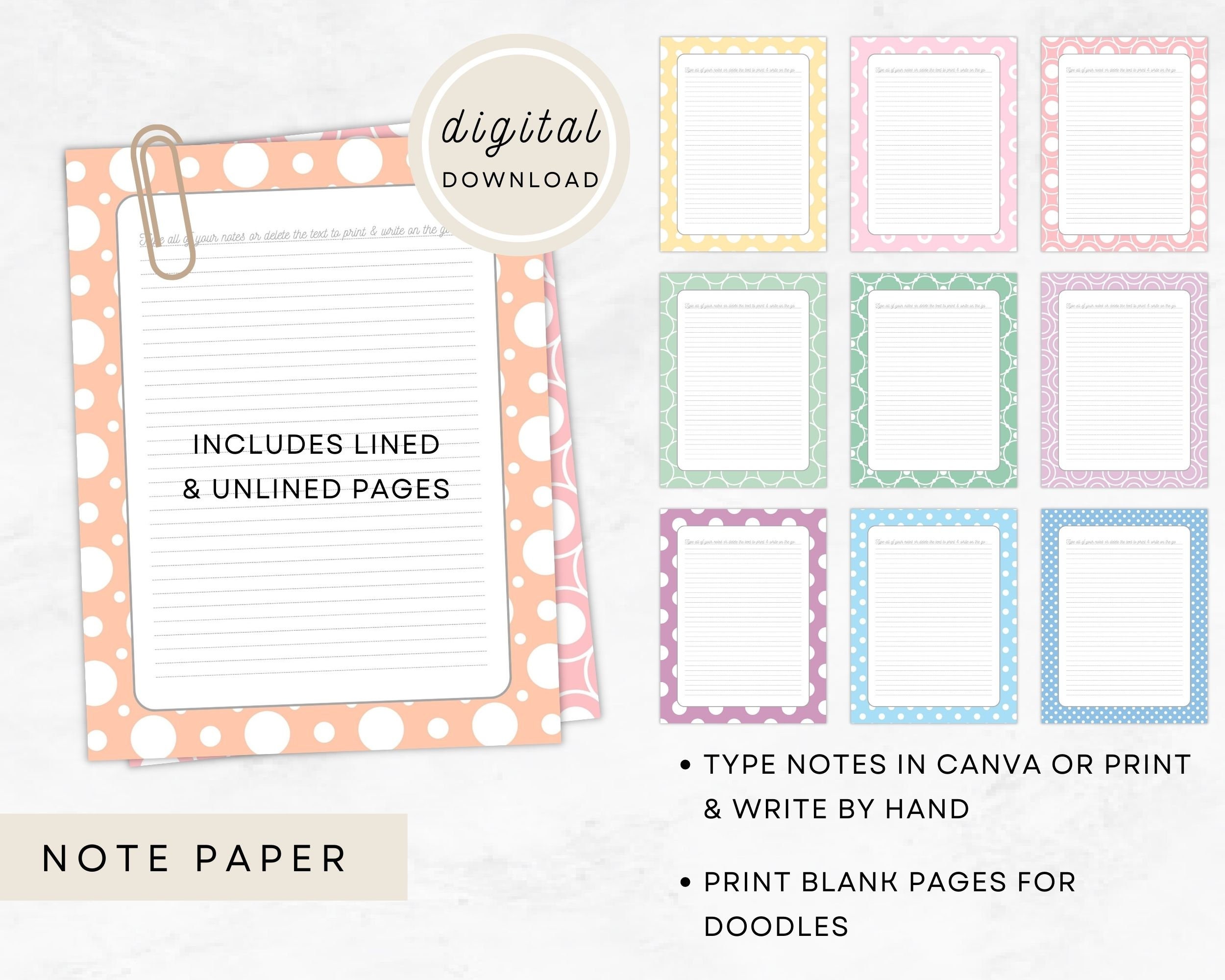 Editable Binder Cover Set With Note Paper | Teacher & Student Resource ...