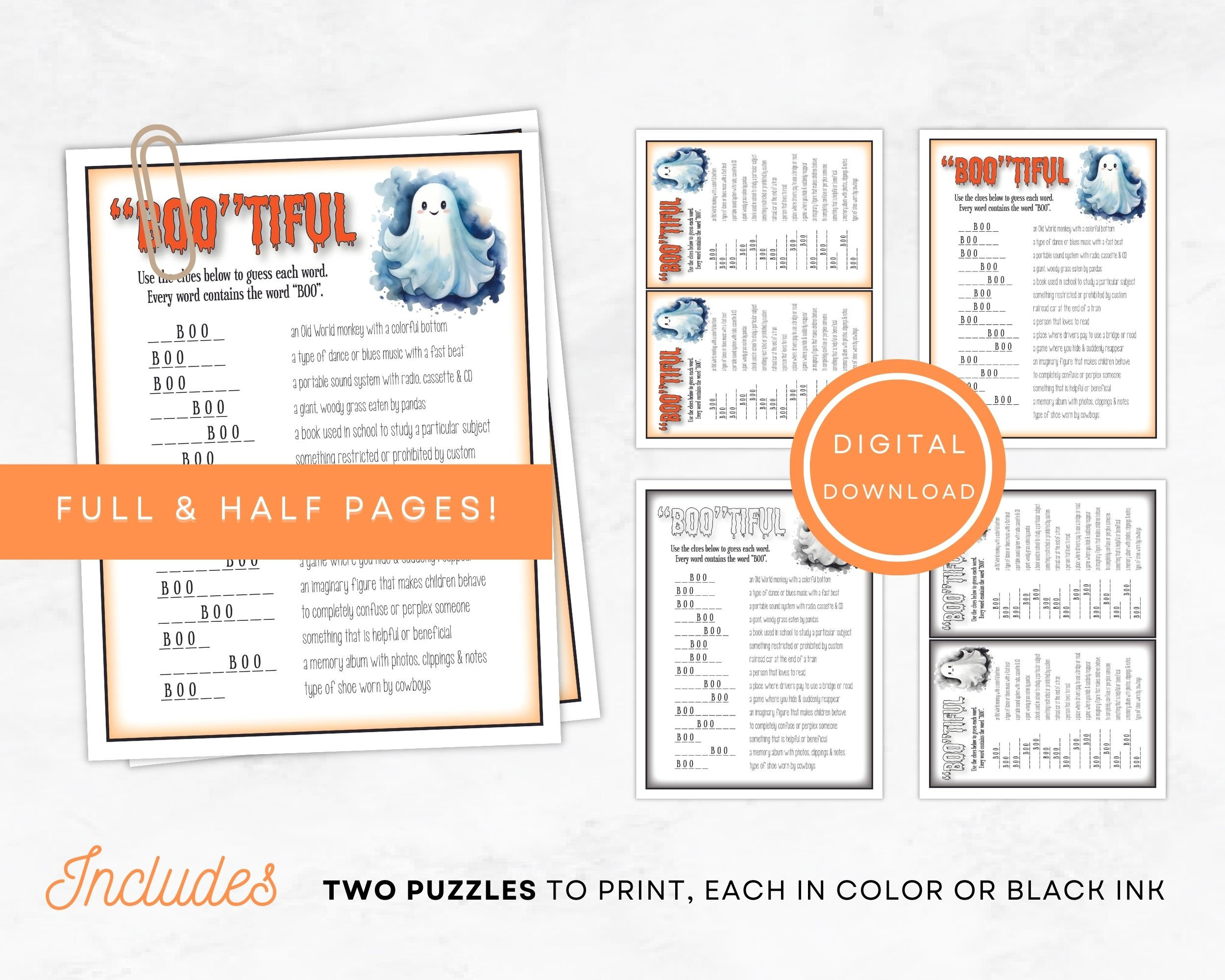 Halloween Word Games, Instant Download, Great Classroom or Party ...