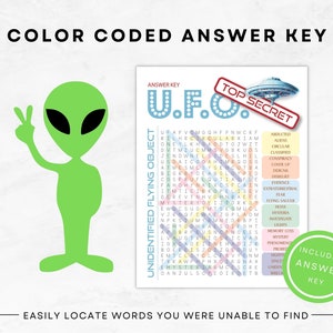 UFO Word Search Puzzle: Large Print UAP Game (digital Download) - Etsy