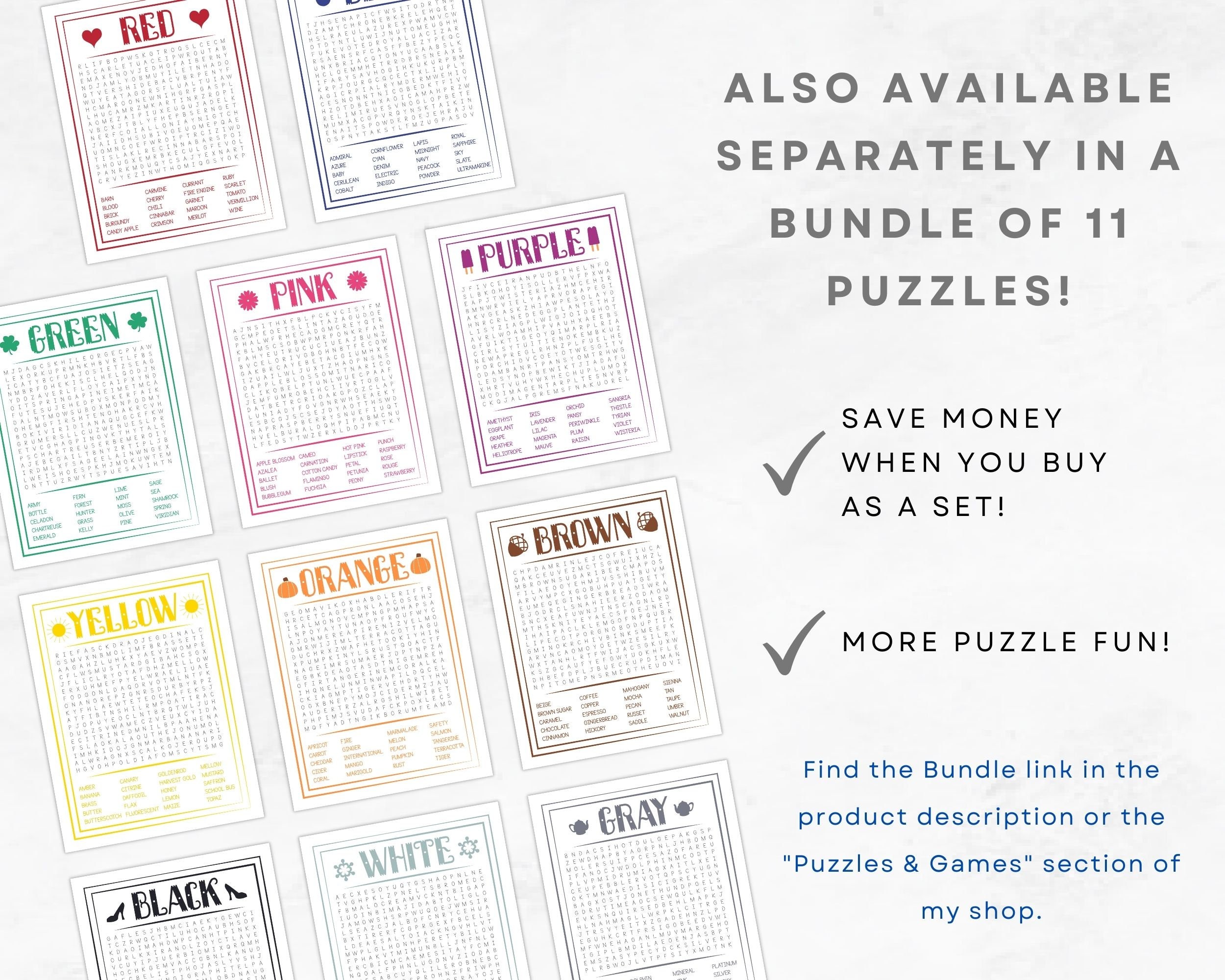 Gray Word Search Puzzle | Art Teacher Activity (PDF & JPG) - Etsy