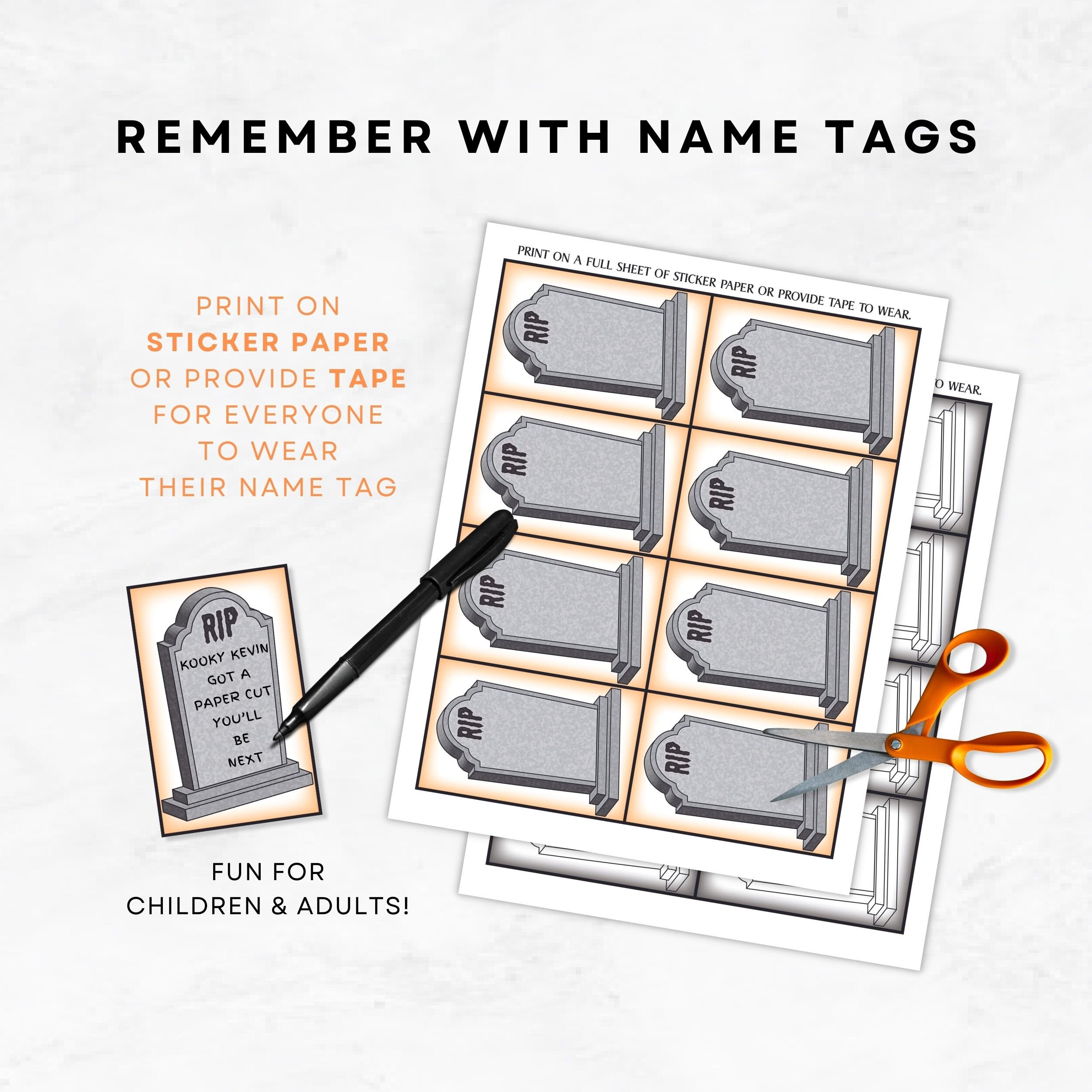 Halloween Tombstone Game Printable Party Activity for Kids - Etsy