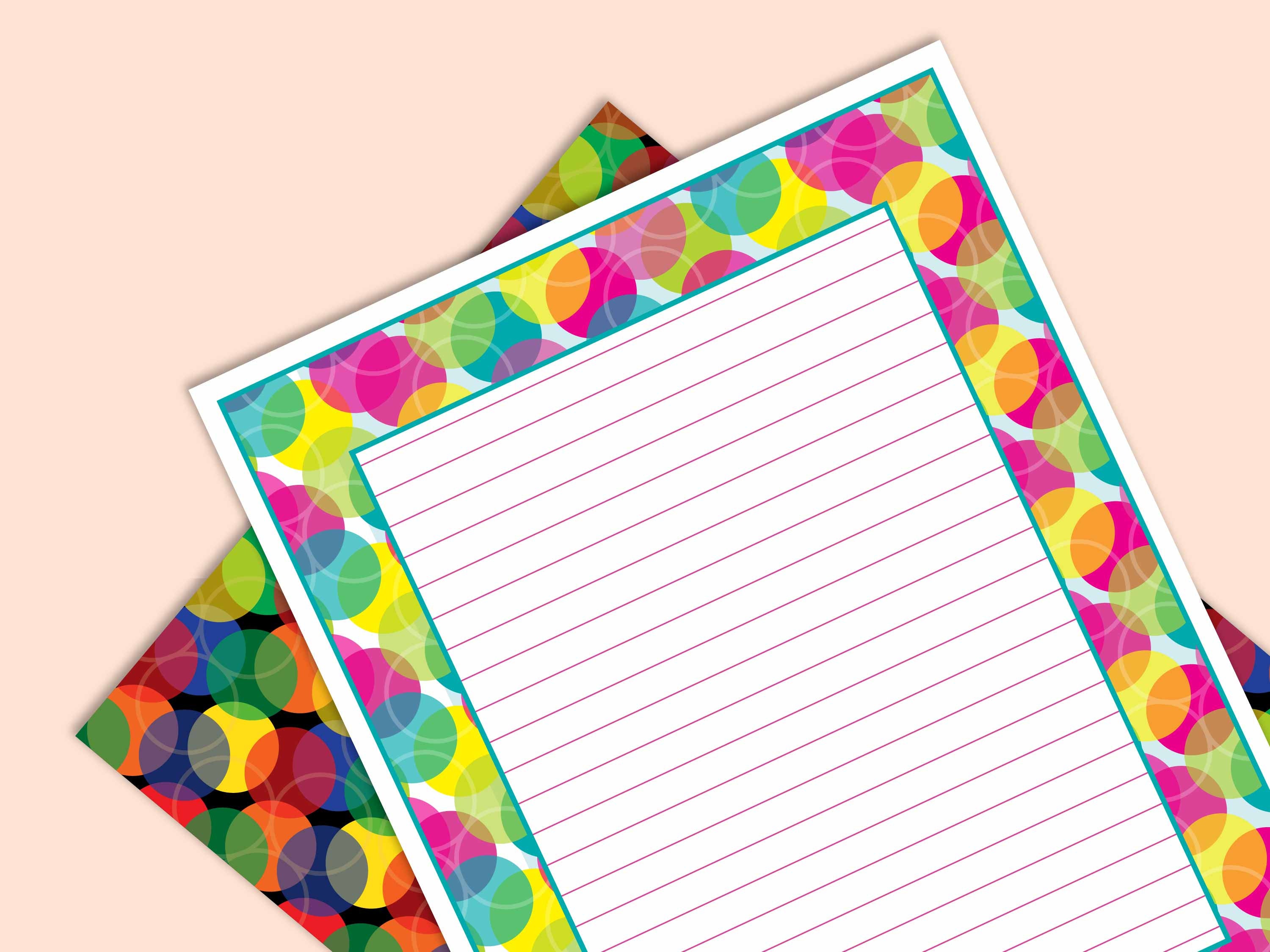 Dots Printable Stationery Writing Paper for Instant Download Digital ...