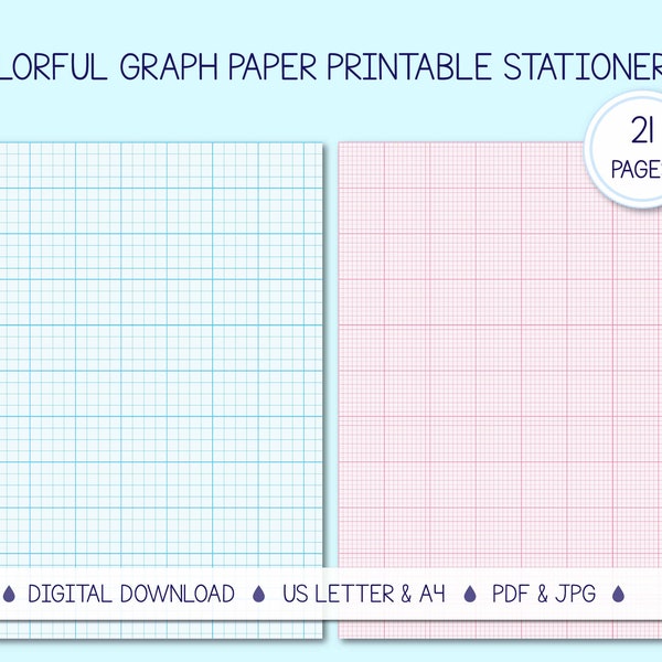 Printable Graph Paper With Margins Grid Paper for Instant Download in ...