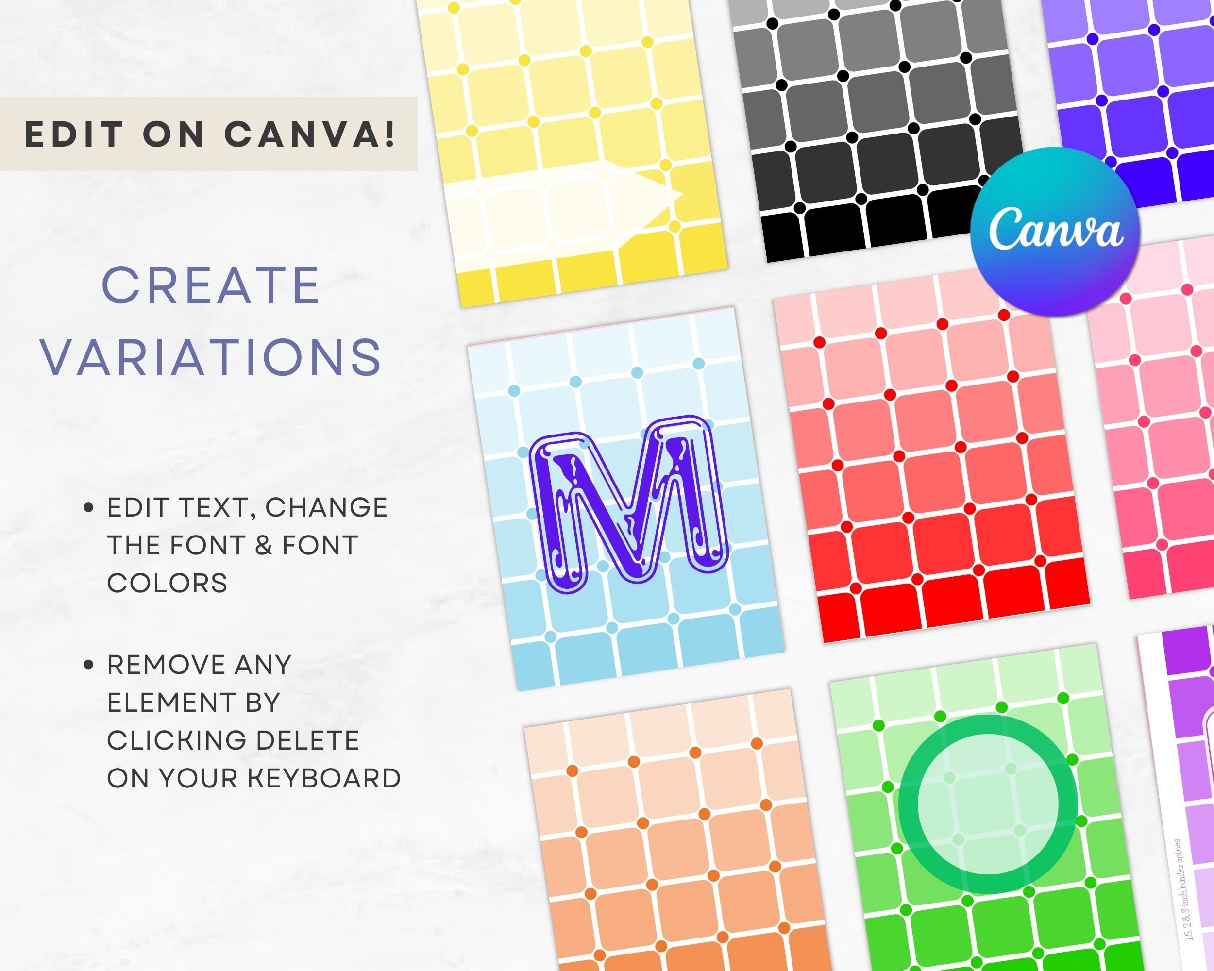 Gradient Binder Cover Set | Canva Editable, US Letter (PDF Files) - Etsy