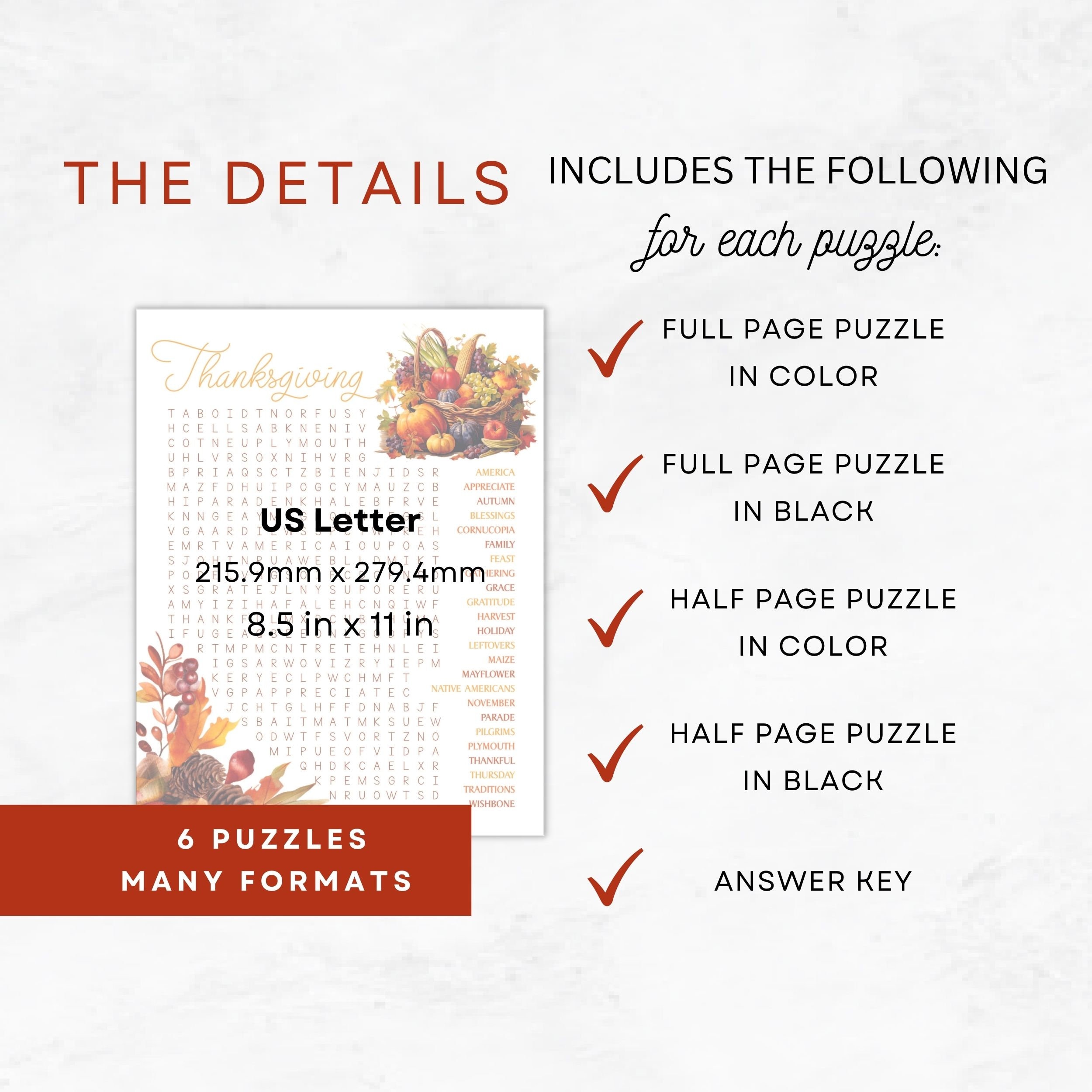 Autumn Word Search Bundle, Digital Download, Family Thanksgiving ...