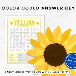 Yellow Word Search for Instant Download | Art Teacher Discussion of ...