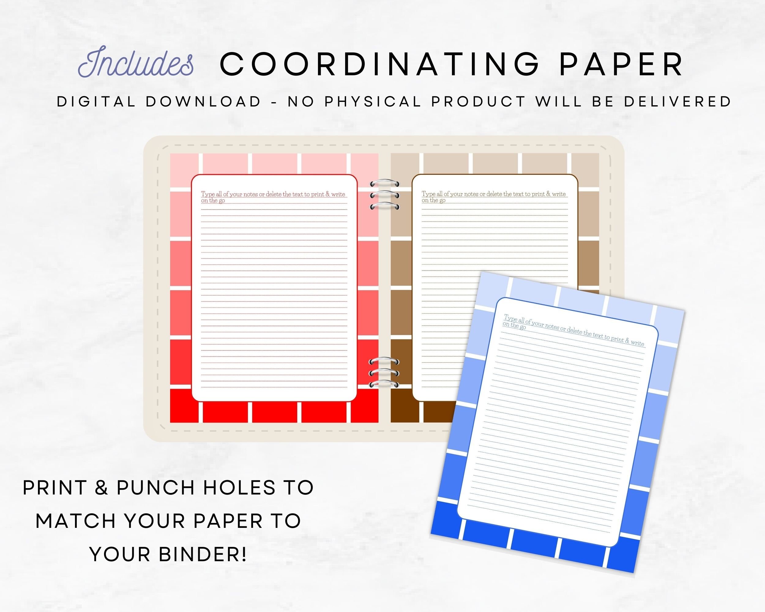 Binder Cover Set With Note Paper Edit on Canva, Download, Print Great ...