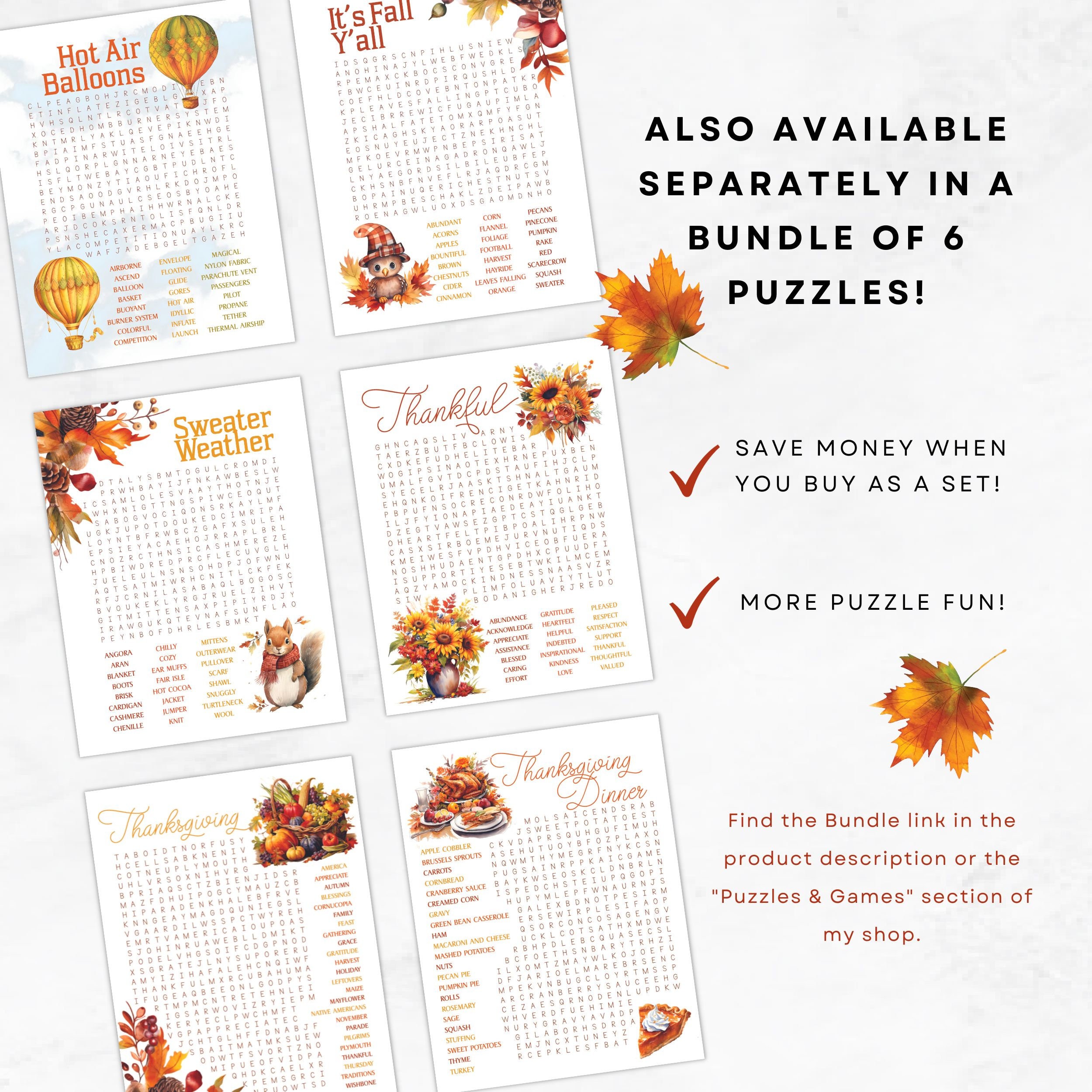 Thanksgiving Dinner Word Search Instant Download Kid's - Etsy