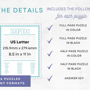 Food Word Search Megabundle, Instant Download | Print in Color/black ...