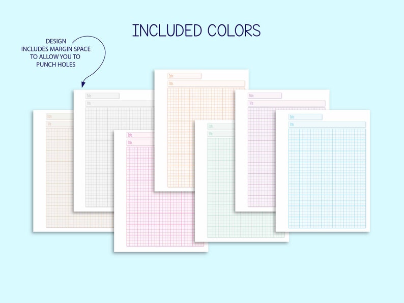 Printable Graph Paper With Margins | Grid Paper for Instant Download in ...