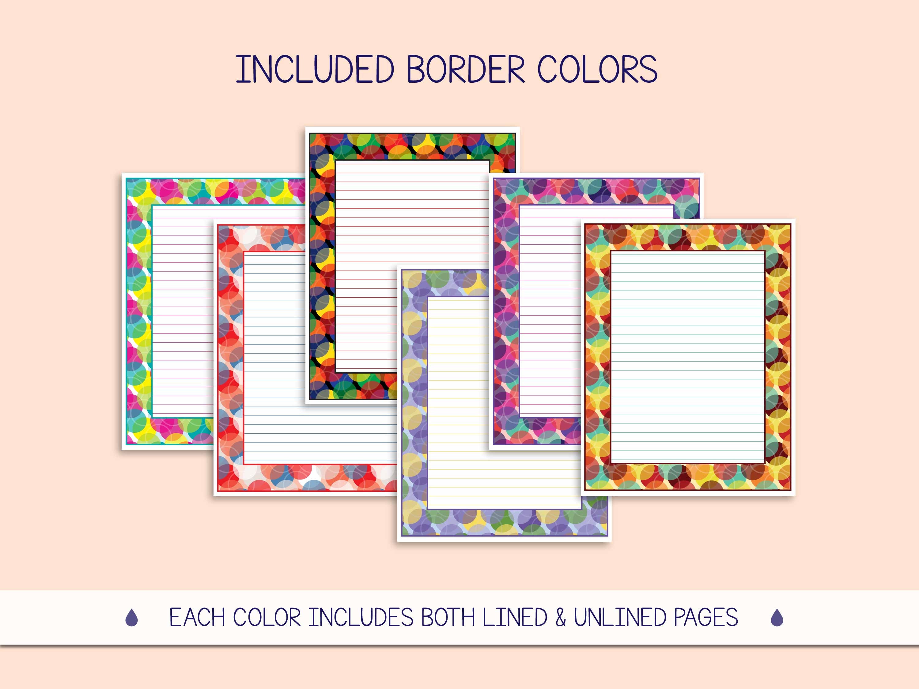 Dots Printable Stationery Writing Paper for Instant Download Digital ...