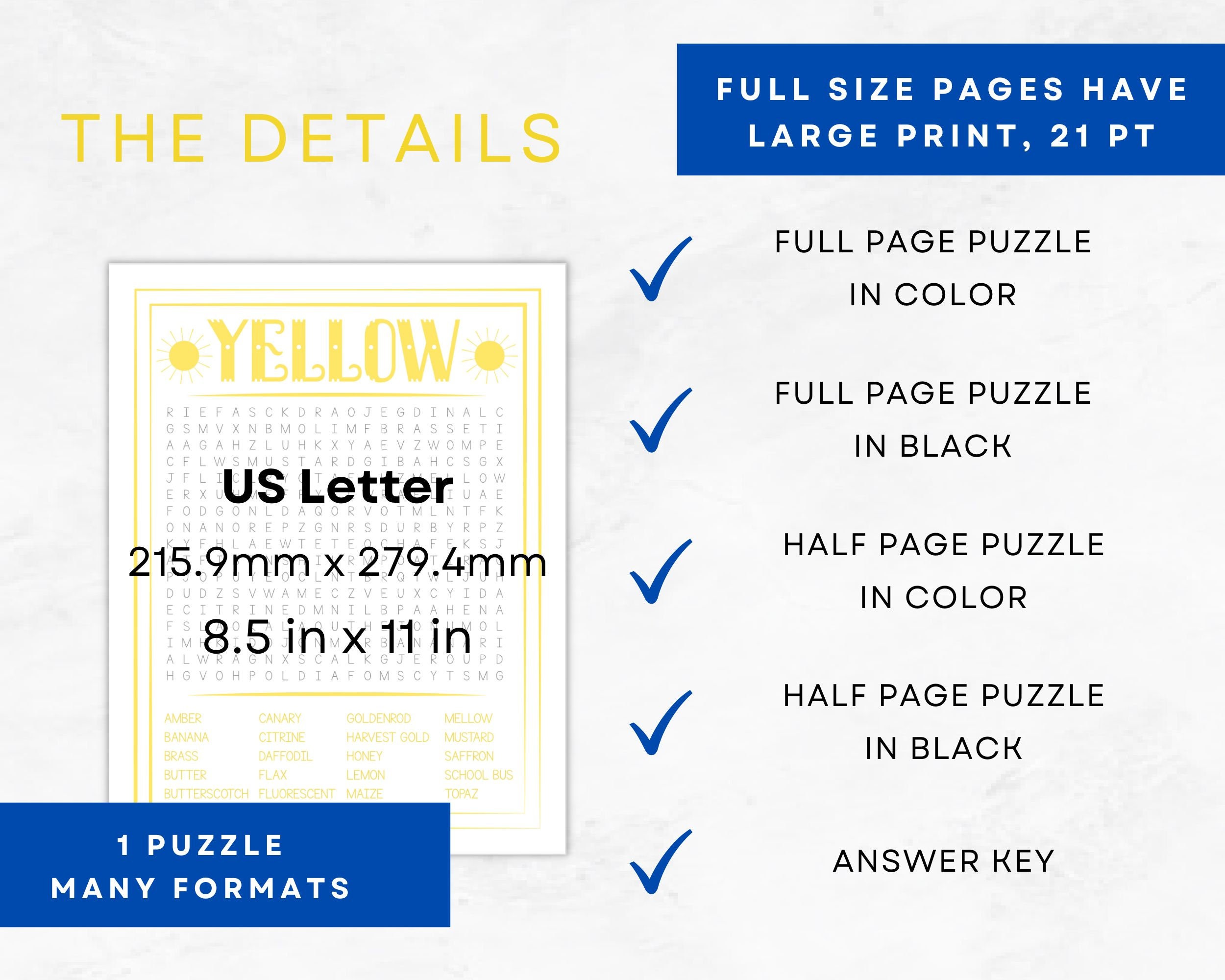 Yellow Word Search for Instant Download | Art Teacher Discussion of ...