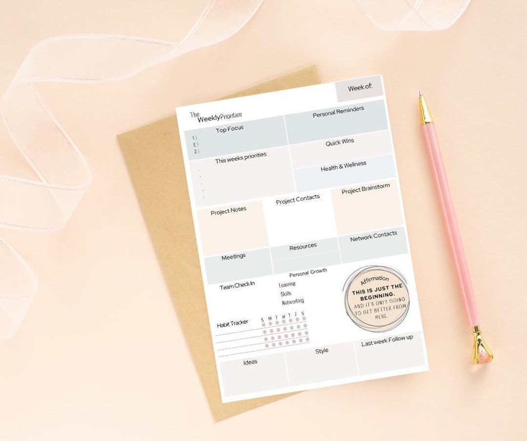 Weekly To-do List Printable | Productivity Planner | Instant Download ...
