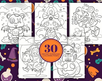 Creepy Cute Coloring Pages - Etsy