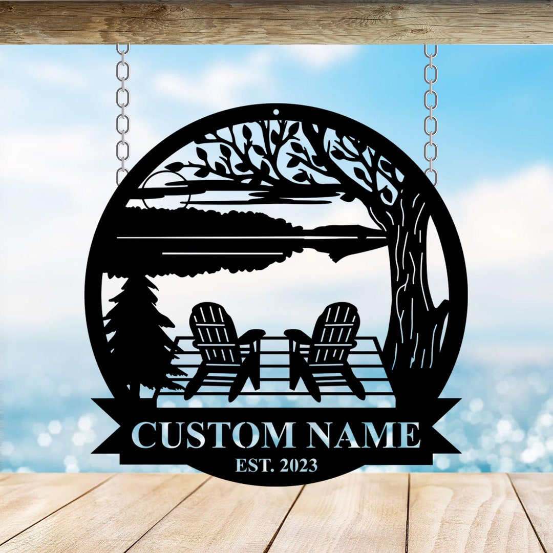 Custom Lake House Name Sign, Personalized Lake House Metal Sign ...