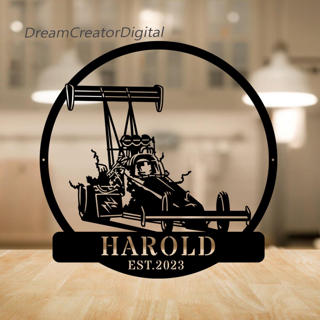 Personalized Top Fuel Dragster Metal Wall Art, Drag Racing Home Decor ...