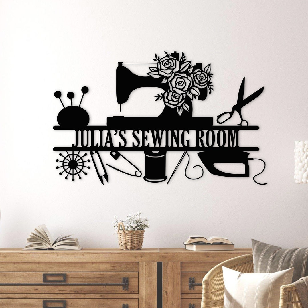 Personalized Sewing Sign Sewing Room Wall Decor Custom Sewing Metal ...