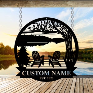 Custom Lake House Name Sign, Personalized Lake House Metal Sign, Camping Metal Sign, Lakehouse ...