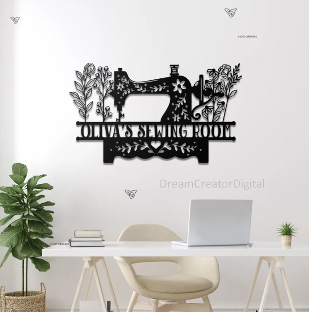 Personalized Sewing Sign LED Light,quilting Room Sign,sewing Metal Wall ...