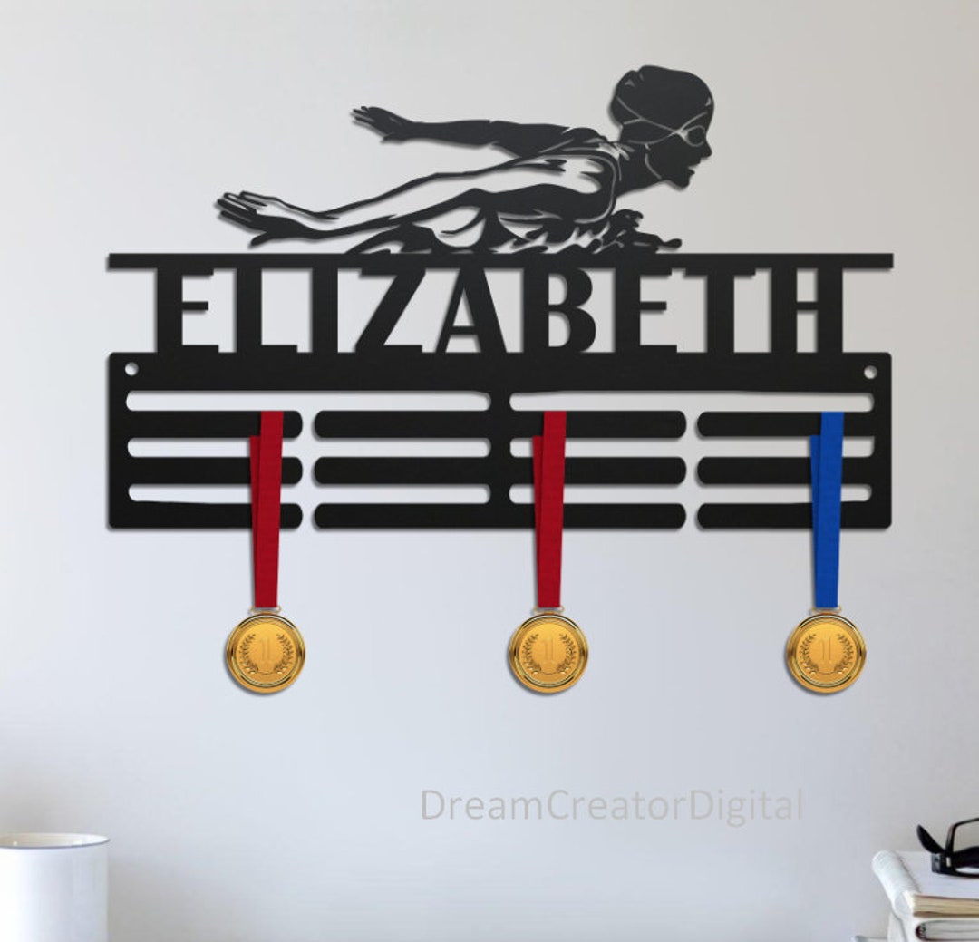 Swim Diving Medal Display Award Display, Swimming Medal Holder Custom ...