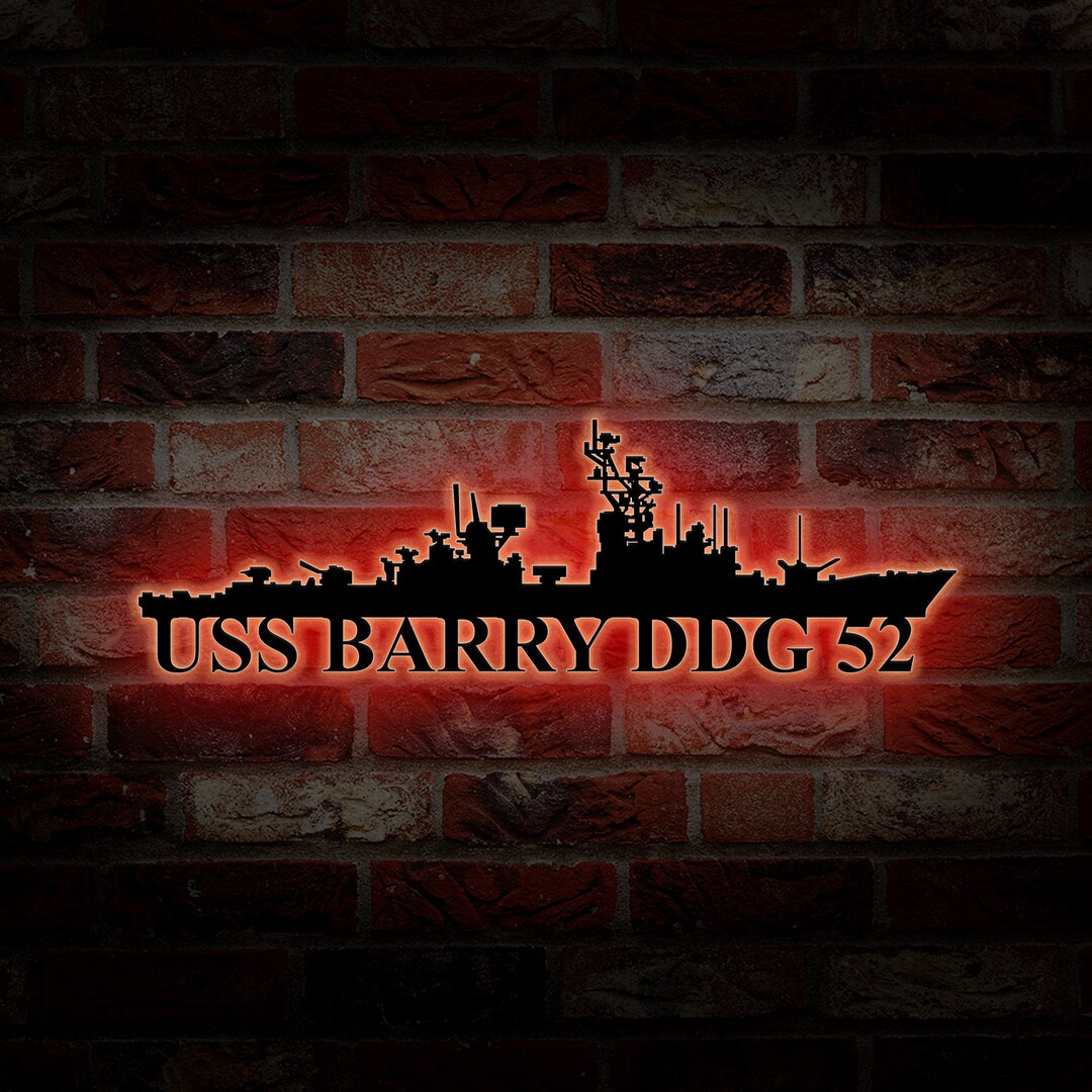 Custom US Navy Ships Metal Sign LED Light, Navy Veterans Gift, Navy ...