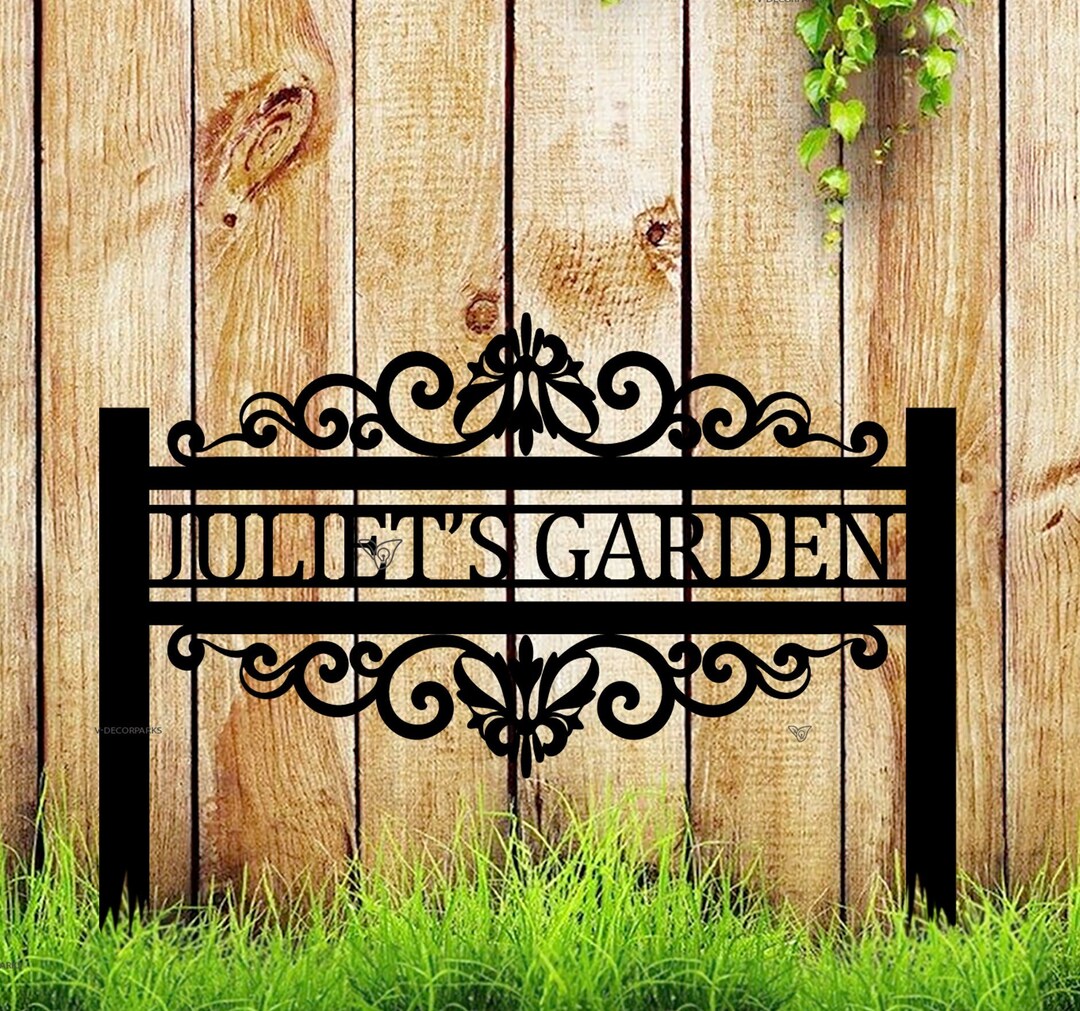 Personalized Metal Garden Sign Personalized Garden Sign Custom Garden ...