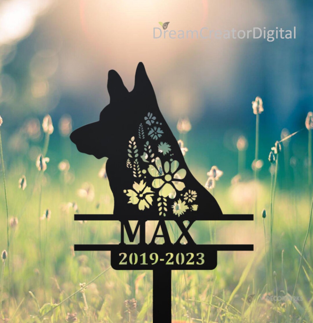 Custom German Shepherd Memorial Stake Dog Memorial Stake, Dog Loss ...