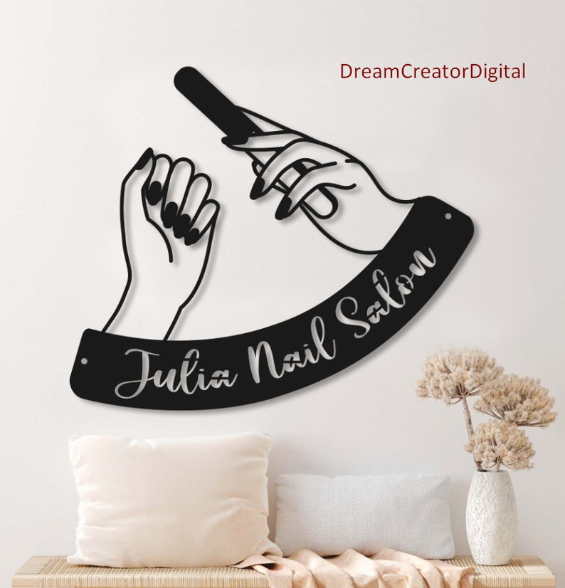 Personalized Nail Salon Metal Wall Art Nail Tech Metal Sign,custom Nail ...