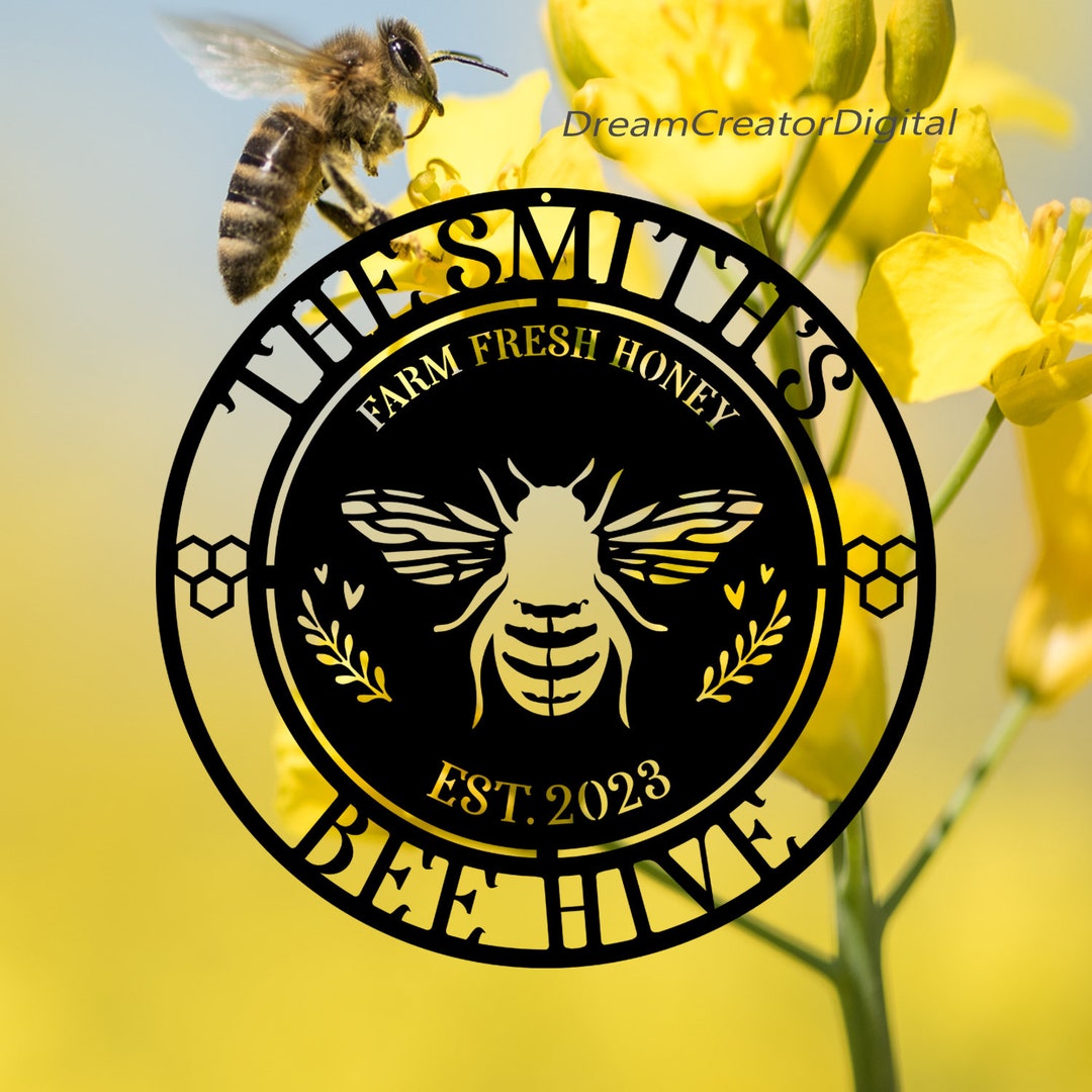 Personalized Honey Bee Sign,custom Metal Bee Decor,bee Hive Garden ...