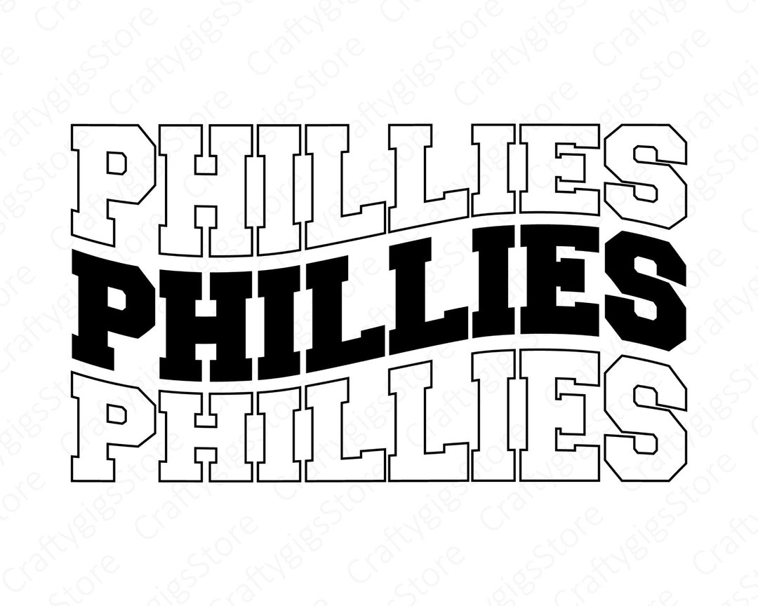 Phillies Wavy Svg, Baseball Team Svg, Phillies Mascot Svg, School ...