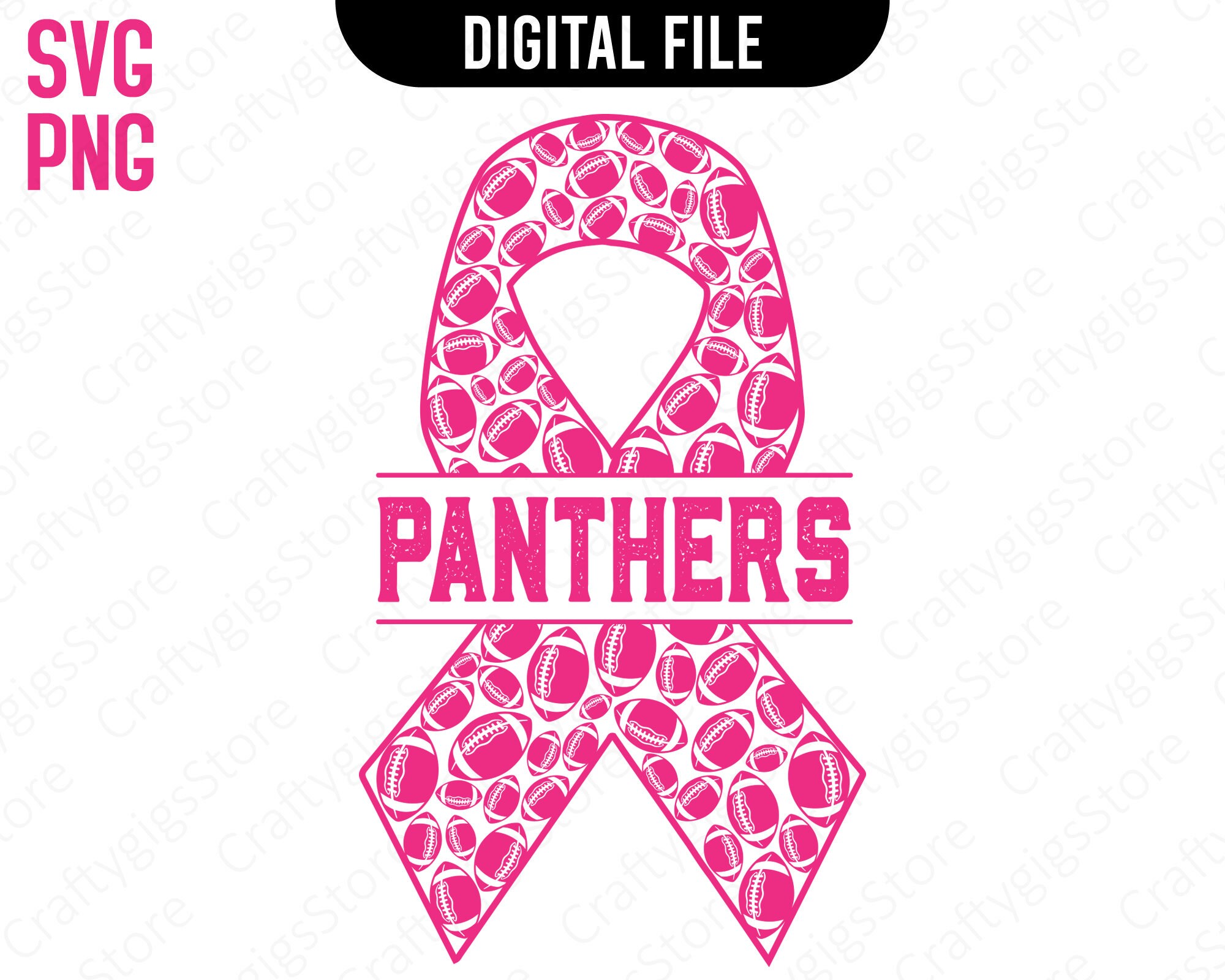 Panthers Breast Cancer Svg Panthers Svg Spirit Svg Ribbon - Etsy