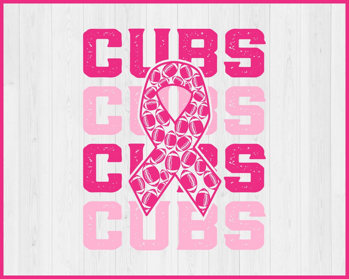 Cubs Cancer Svg Cubs Stacked Awareness Ribbon Svg Ribbon - Etsy