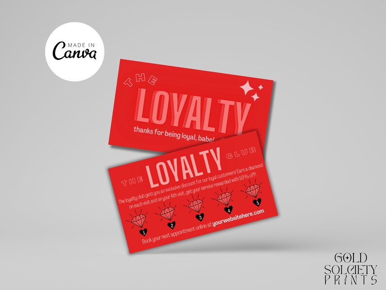 Editable Loyalty Business Card for Small Business | Modern Editable ...