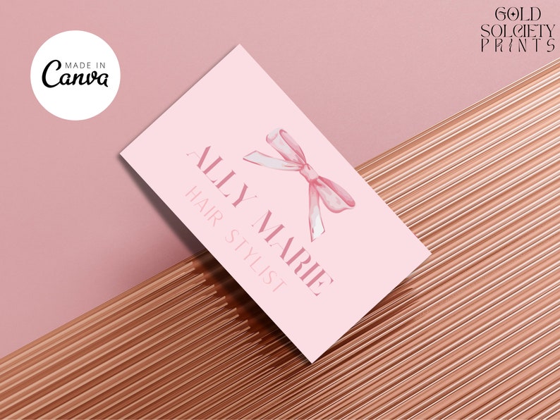 Editable Pink Coquette Business Card Template QR Code, DIY Stylist ...