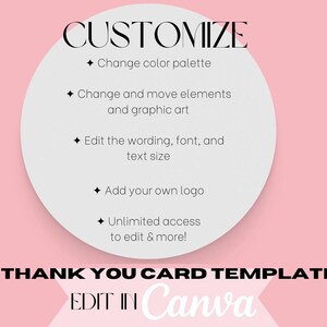 Editable Thank You Business Cards for Small Business Digital CANVA ...