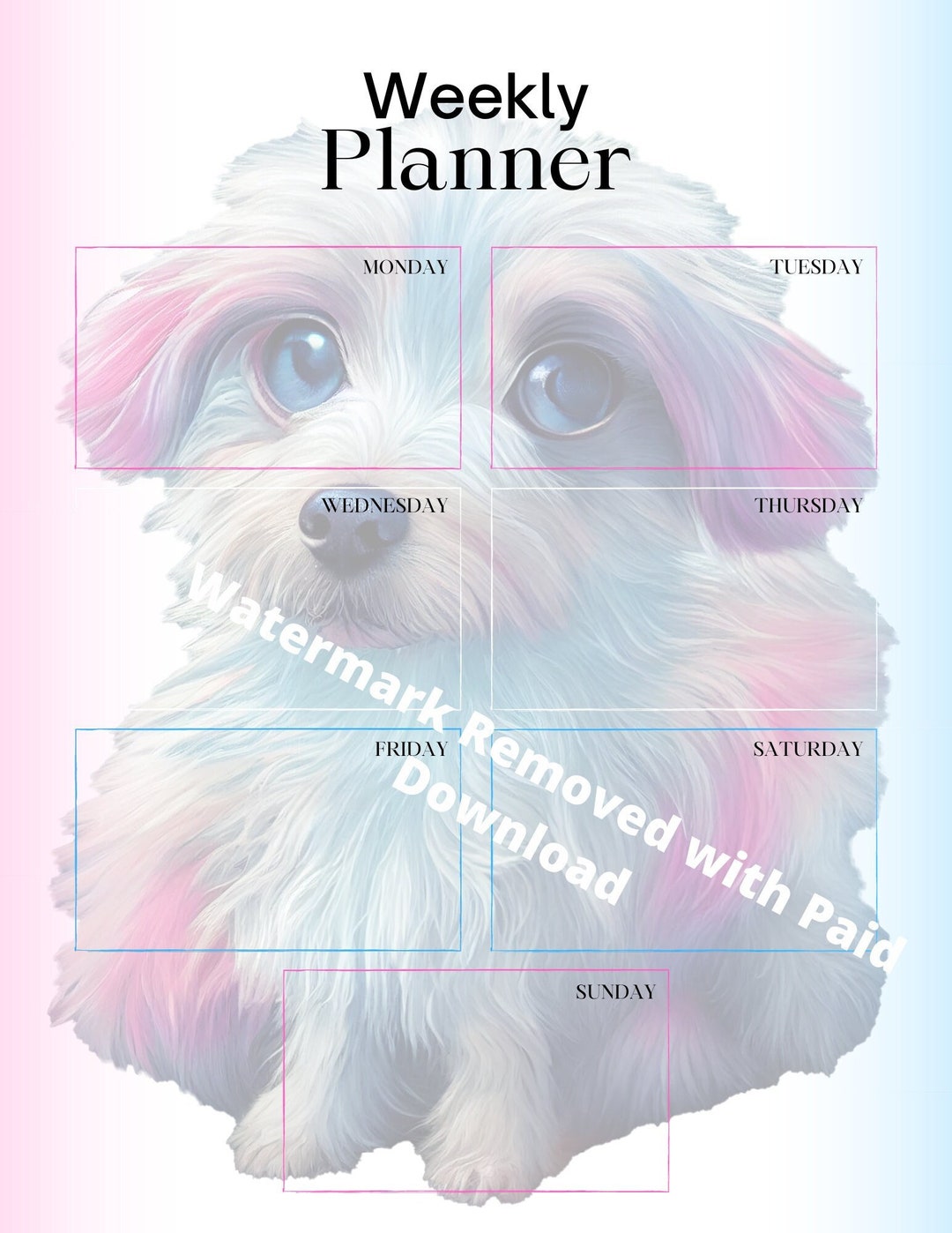 Transgender Pride Trans Pride Weekly Planner Cute Puppy Trans Pride ...