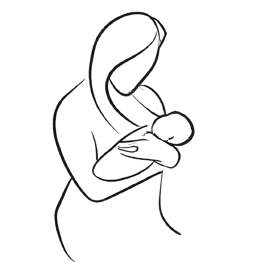 Line Drawing of Mother and Baby - Etsy