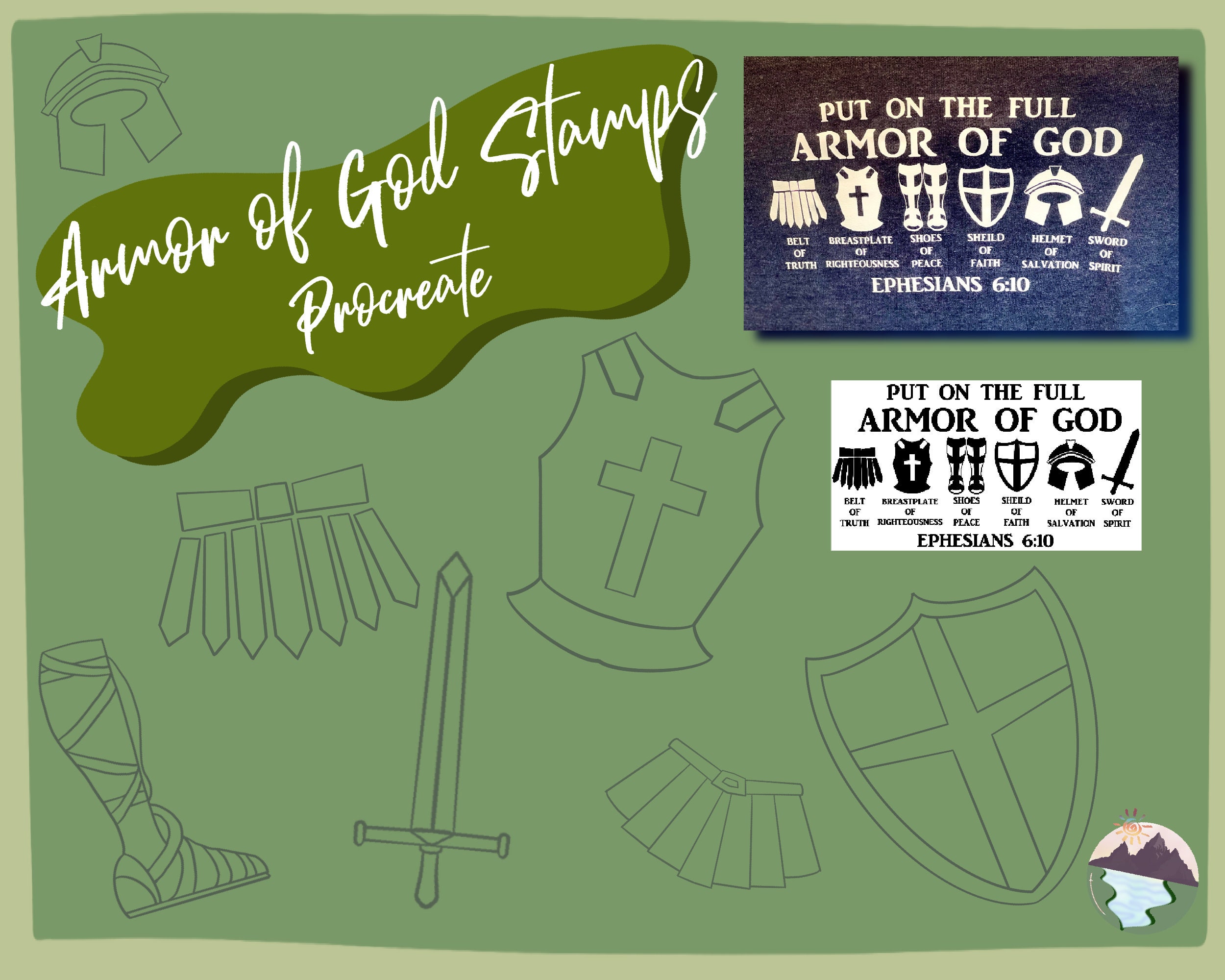 Procreate Armor of God Stamps - Etsy