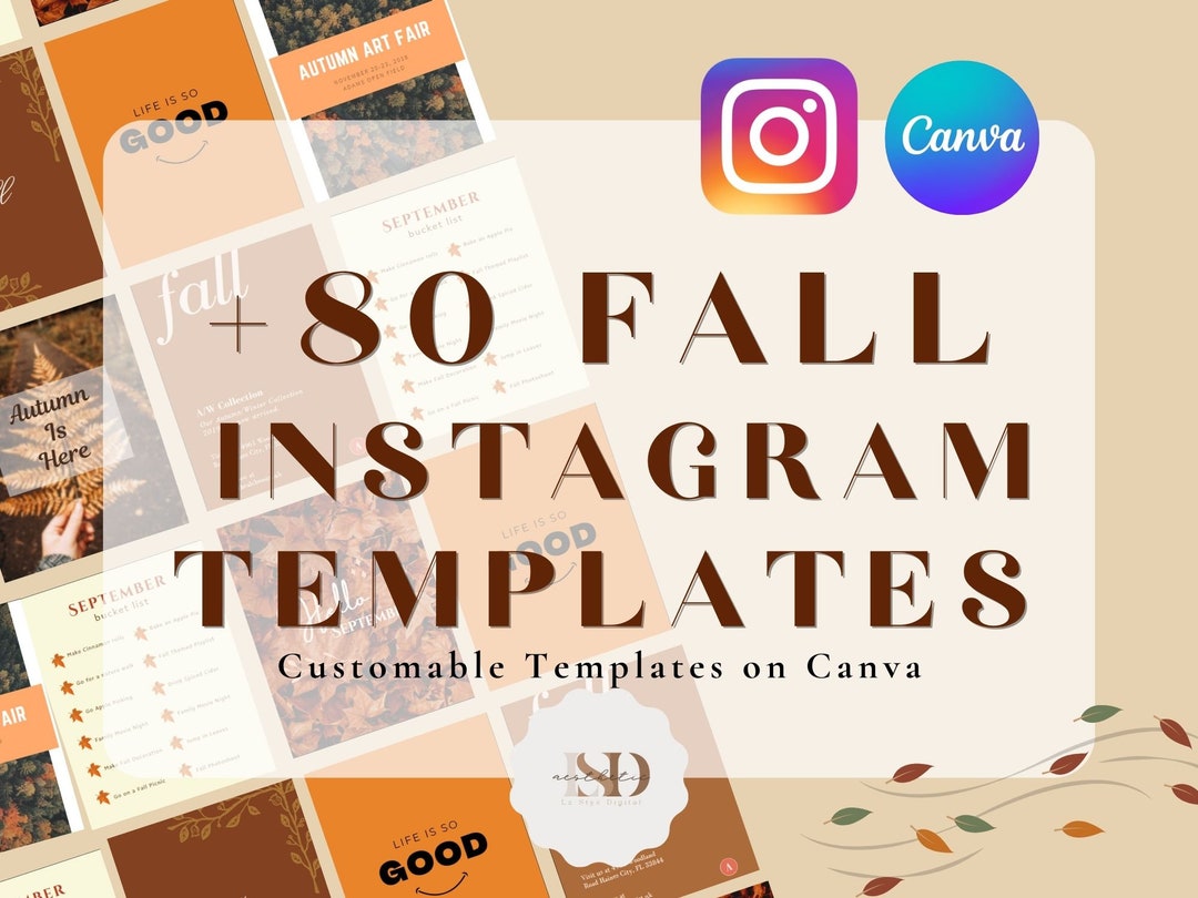 Fall Autumn Canva Custumable Templates for Instagram With Halloween ...