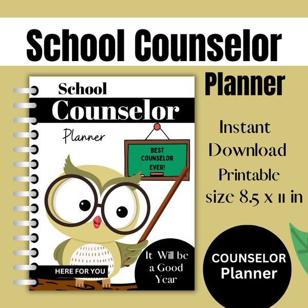 Counselor Yearly Planner Printable Downloadable School Schedule ...