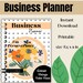 Business Planner Printable and Instant Download, Digital Planner Keeps ...