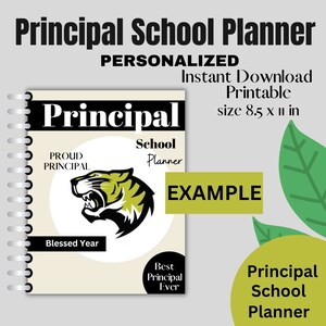 Personalized School Principal Planner Digital US Letter Size - Etsy
