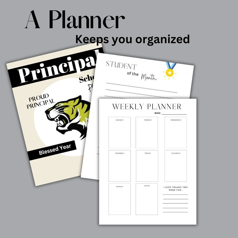 Custom School Principal Planner Printable and Downloadable, Digital ...