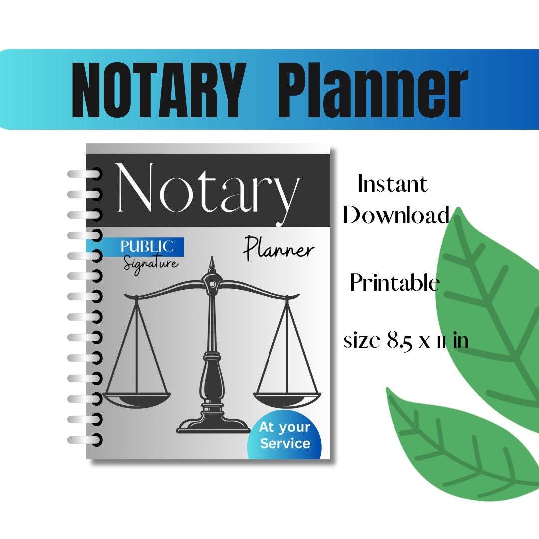 Notary Planner Printable and Instant Download Keeps You Organized ...
