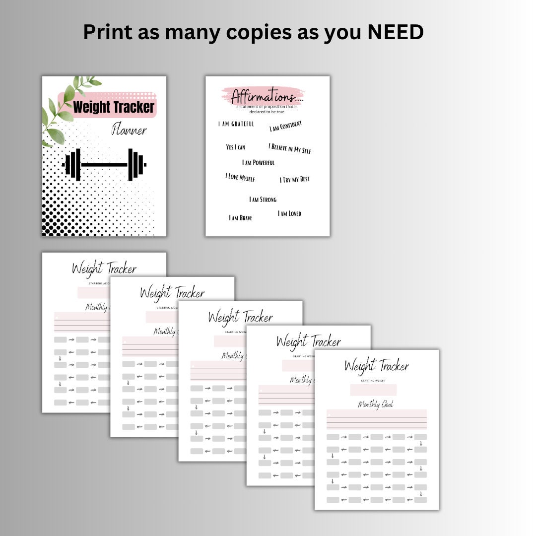 Weight Tracker Printable Planner, Stay Organized Daily Plan Print ...