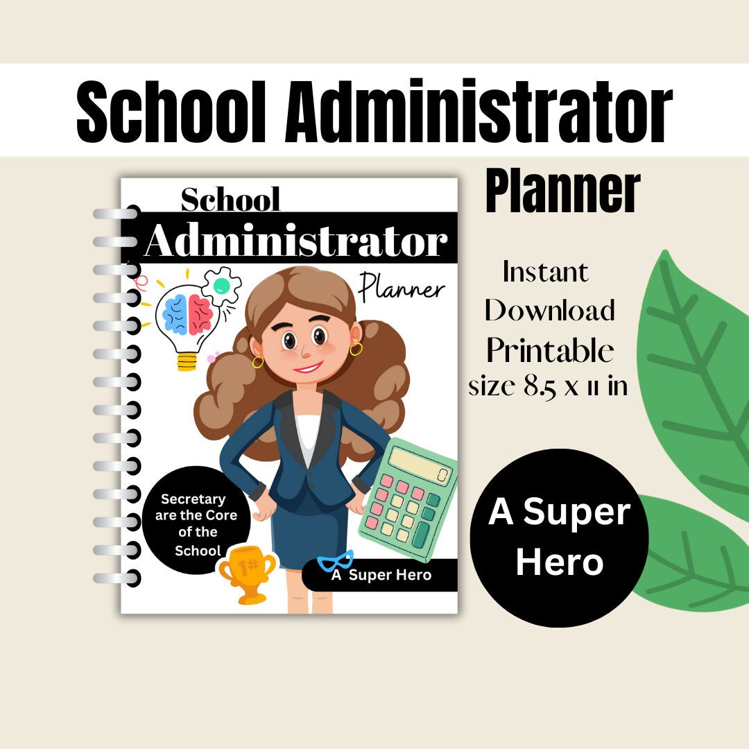 School Administrator Planner Printable and Downloadable, Yearly ...